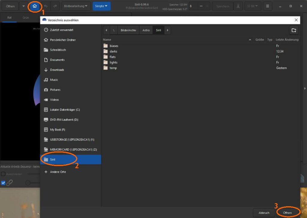 Arbeitsverzeichnis festlegen